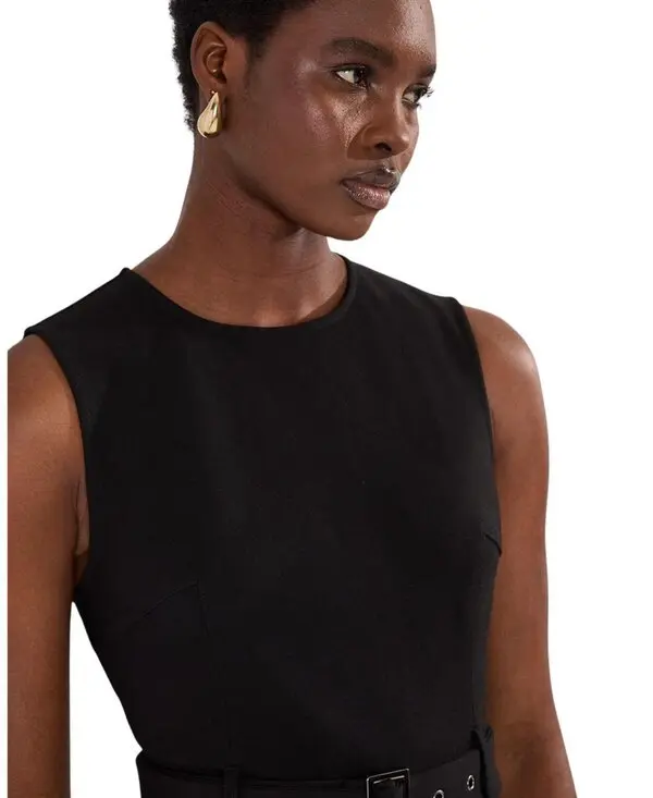 Karen Millen Jersey Pleated Maxi Dress - Mono