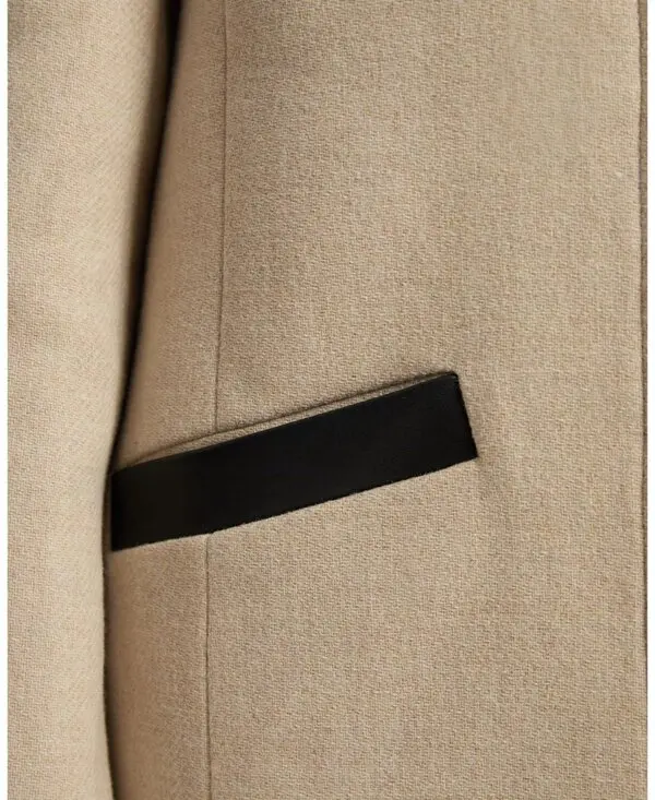 Karen Millen Wool Pu Mix Tailored Midi Coat