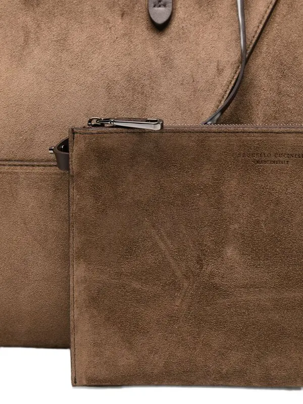 Brunello Cucinelli Suede Tote Bag - Beige