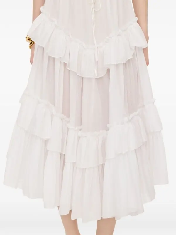 Chloé Cotton Maxi Skirt With Ruffles