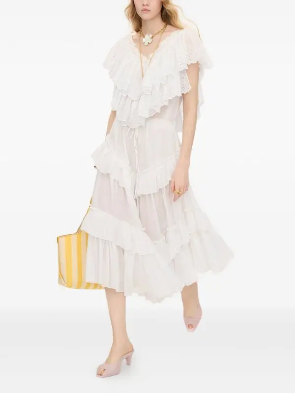 Chloé Cotton Maxi Skirt With Ruffles