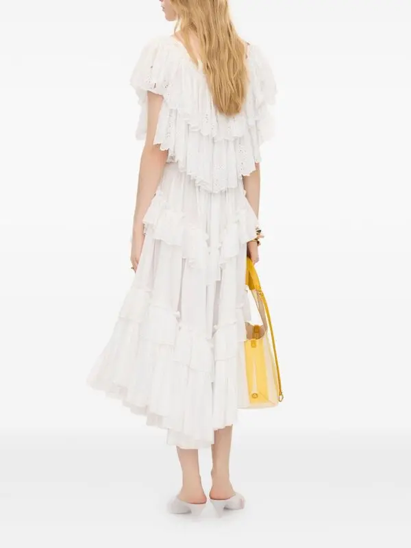 Chloé Cotton Maxi Skirt With Ruffles