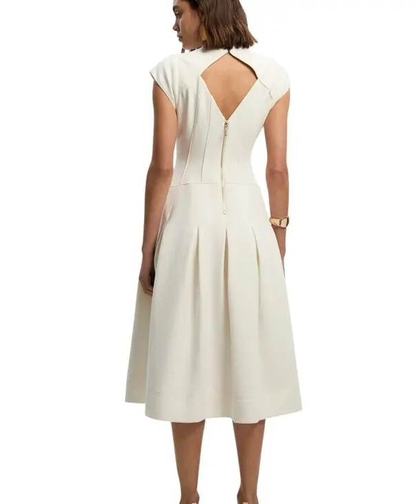 Karen Millen Compact Stretch Dropped Waist Midi Dress