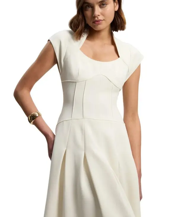 Karen Millen Compact Stretch Dropped Waist Midi Dress
