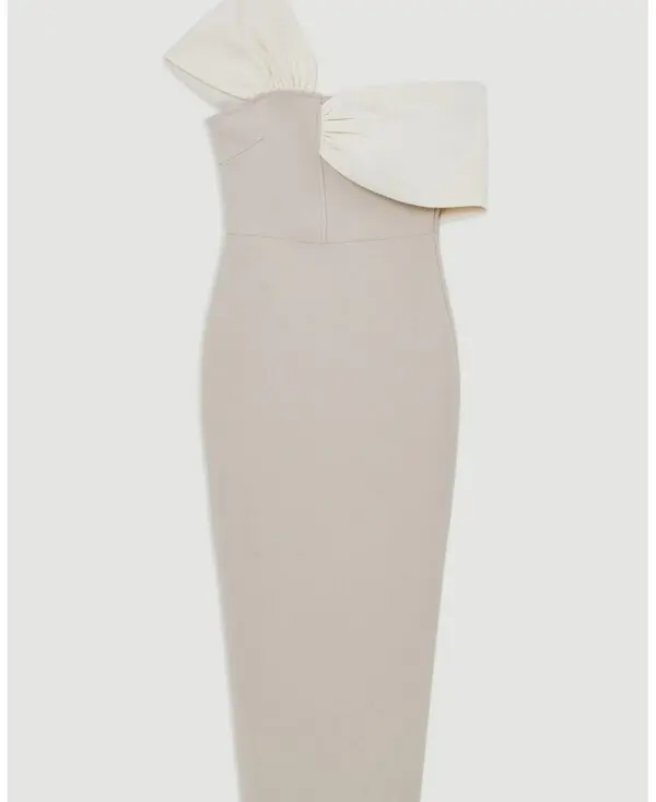 Karen Millen Asymmetric Strap Knit Midi Dress