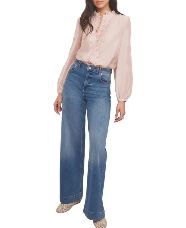Mint Velvet Embroidered Ruffle Blouse