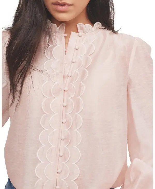 Mint Velvet Embroidered Ruffle Blouse