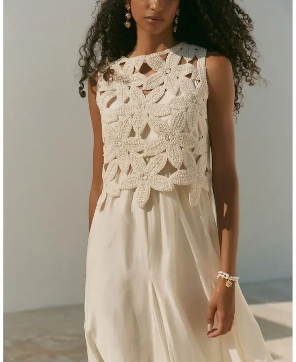 Mint Velvet Sleeveless Crochet Maxi Dress