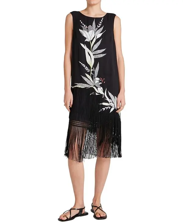 TEMPERLEY LONDON Madeline Mini Dress With Fringe - Black