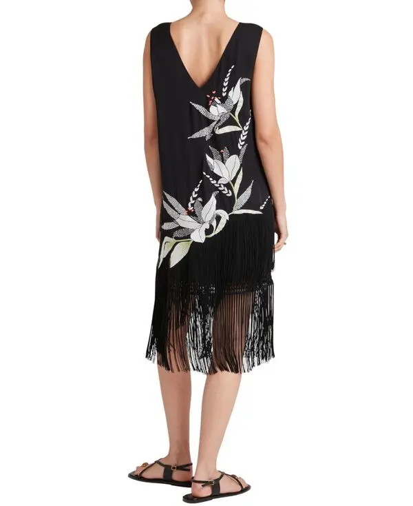 TEMPERLEY LONDON Madeline Mini Dress With Fringe - Black