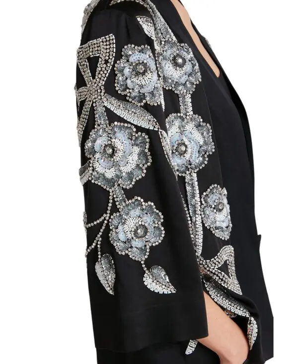 TEMPERLEY LONDON Lana Embroidered Crepe Satin Jacket