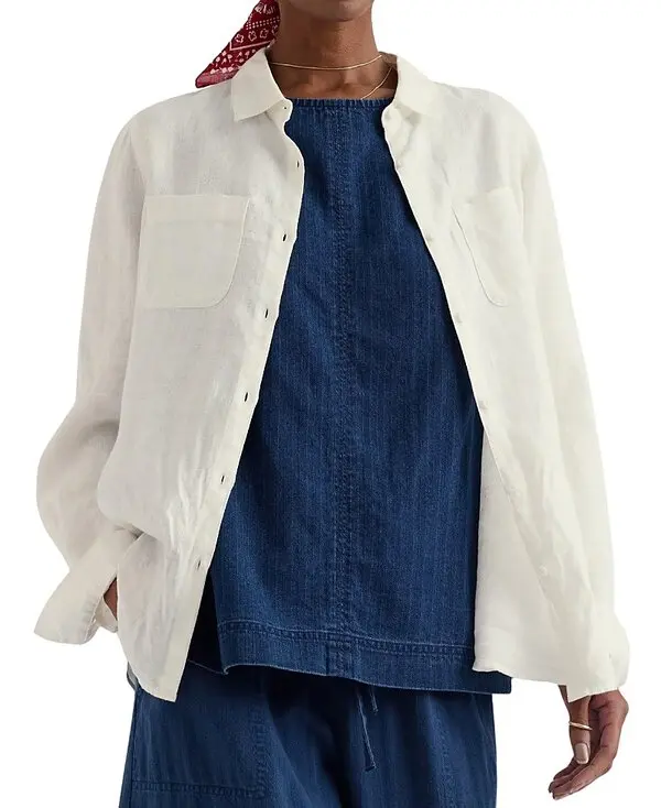 SEASALT CORNWALL Hazel Branch Linen Shirt - Chalk