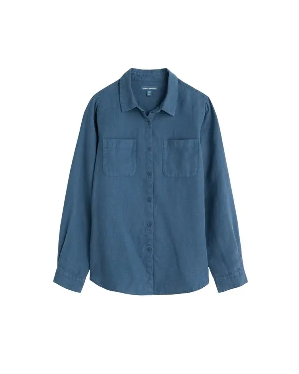 SEASALT CORNWALL Hazel Branch Linen Shirt - Dusk
