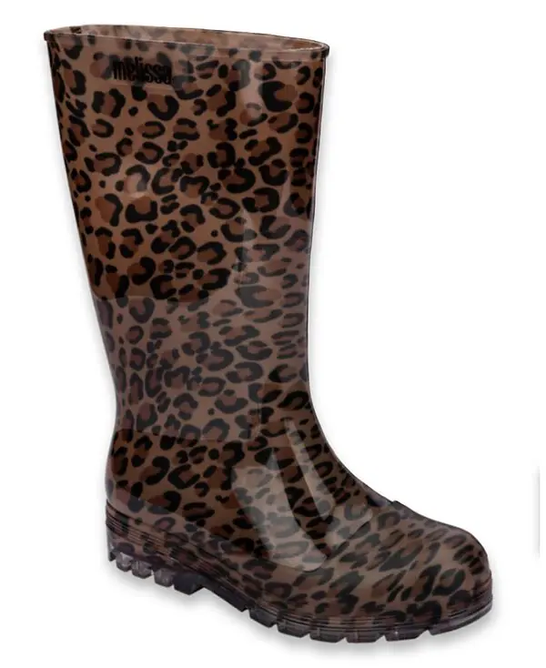 Melissa Tall Rubber Boots - Glass/brown/black