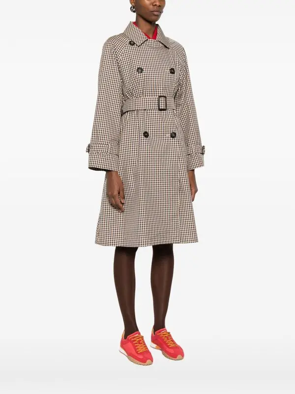 Max Mara Checked Cotton Blend Trench Coat