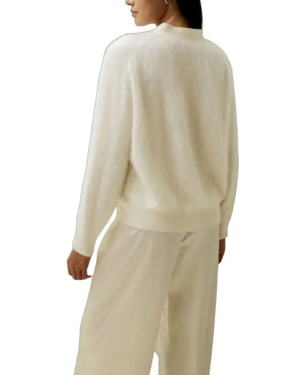 Lilysilk Daphne Cashmere Sweater With Down Collar