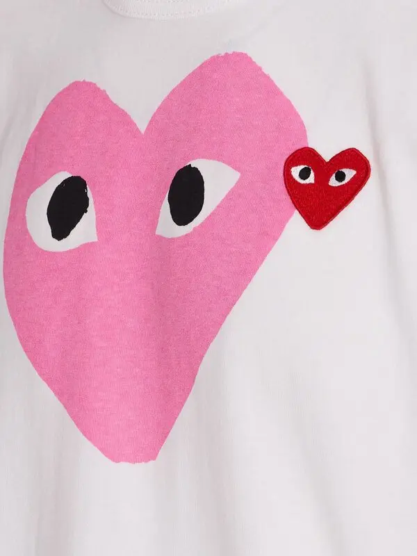 Play Comme Des Garcon Cotton T-shirt With Logo - Pink