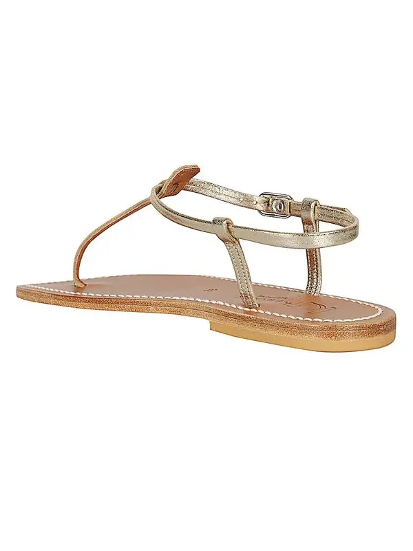 K.JACQUES Picon Leather Thong Sandals - Gold