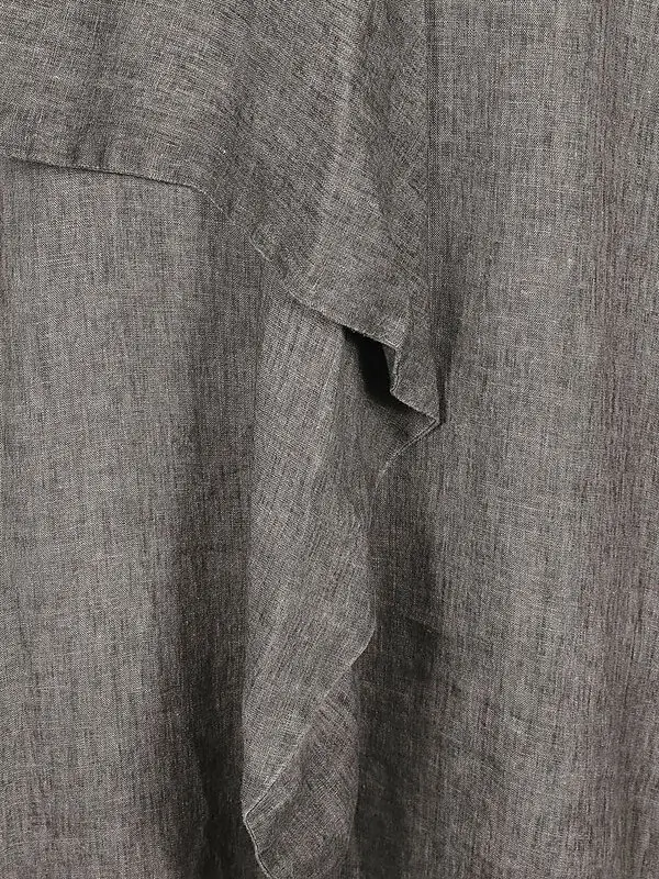 OPIFICIO Linen Maxi Dress With Draped Detailing