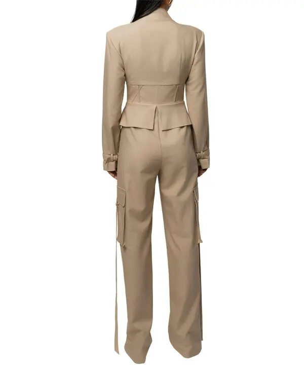 JLUXLABEL Day Off Cargo Jumpsuit With Corset Bodice And Wide-leg Pants