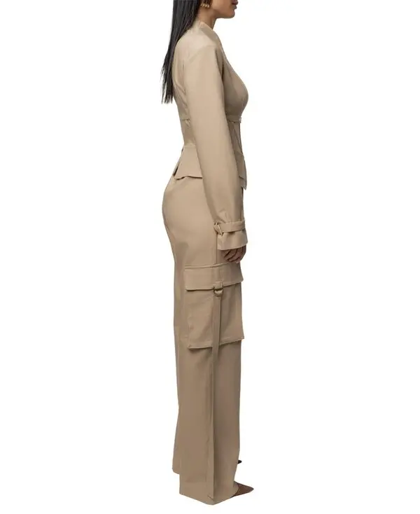 JLUXLABEL Day Off Cargo Jumpsuit With Corset Bodice And Wide-leg Pants