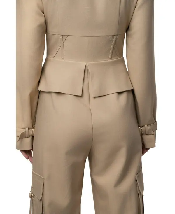 JLUXLABEL Day Off Cargo Jumpsuit With Corset Bodice And Wide-leg Pants