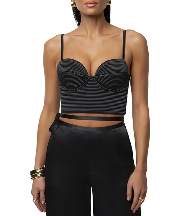 JLUXLABEL Thalia Textured Bustier - Black