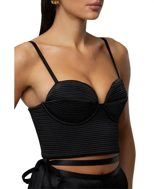 JLUXLABEL Thalia Textured Bustier - Black