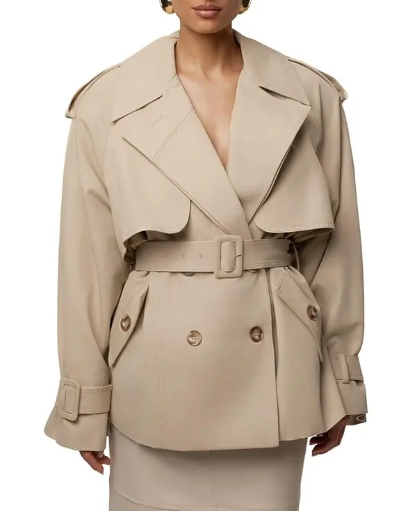 JLUXLABEL Classic Oversized Trench Coat - Khaki
