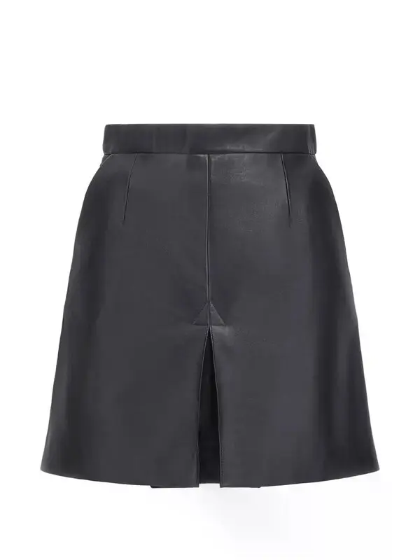 Roberto Cavalli Front Slit Leather Skirt