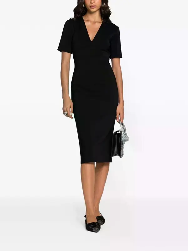 Roberto Cavalli V-neck Short-sleeve Midi Dress