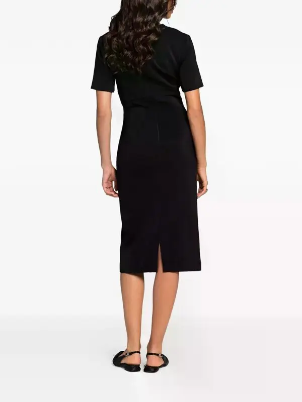 Roberto Cavalli V-neck Short-sleeve Midi Dress