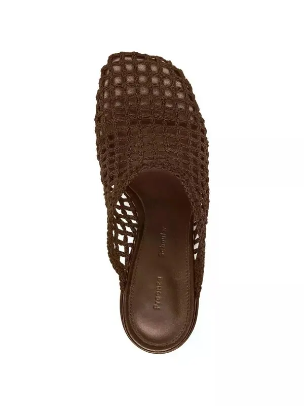 Proenza Schouler Slant Crochet Wedge Mules - Brown