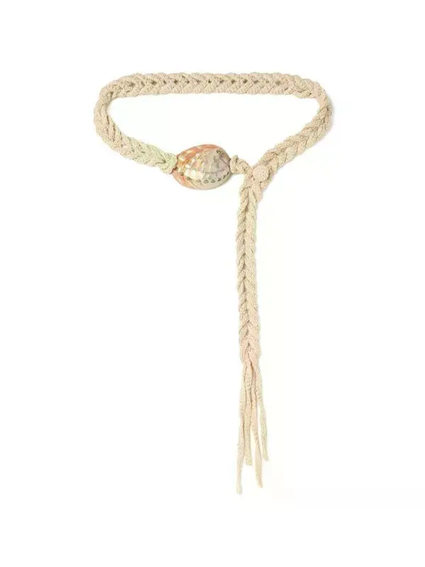 Alanui Braided Belt With Seashell Embellishment - Neutrals