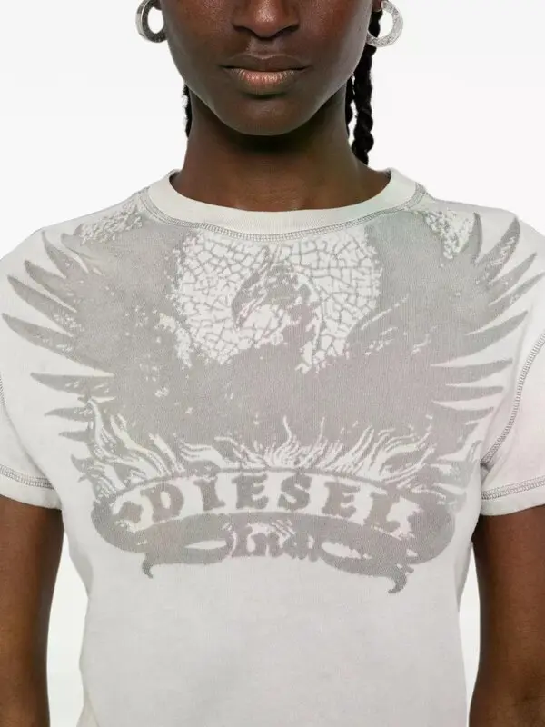 DIESEL® T-ila-aa7 Graphic Print T-shirt - Grey