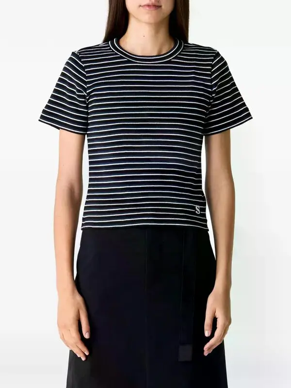 Sacai Striped Ribbed T-shirt