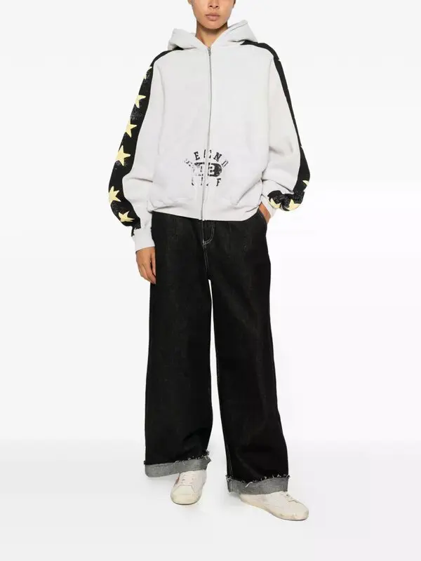 SECND SLF Star-print Zip-up Hoodie
