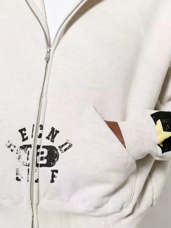 SECND SLF Star-print Zip-up Hoodie