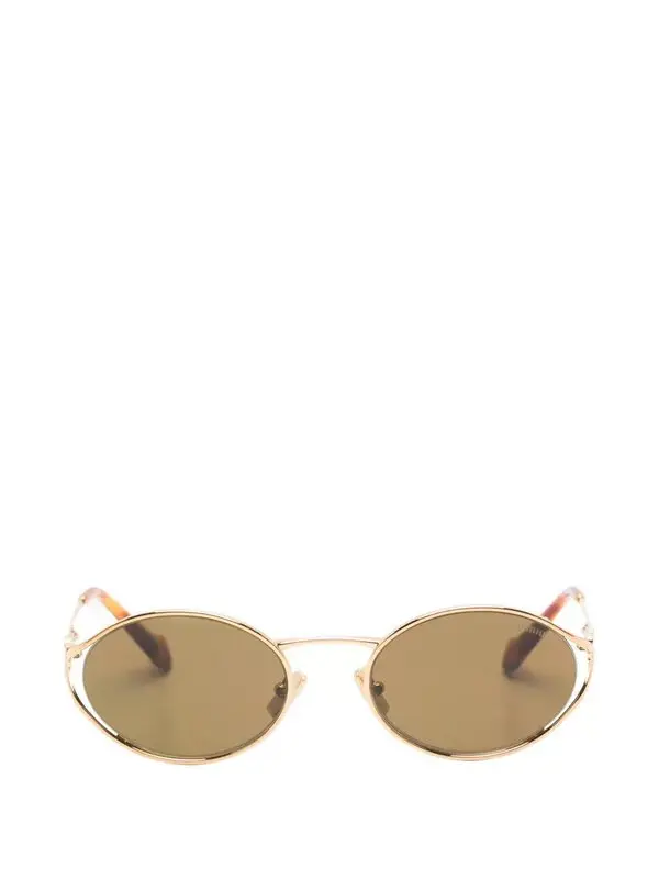 Miu Miu Logo Plaque Oval-frame Sunglasses