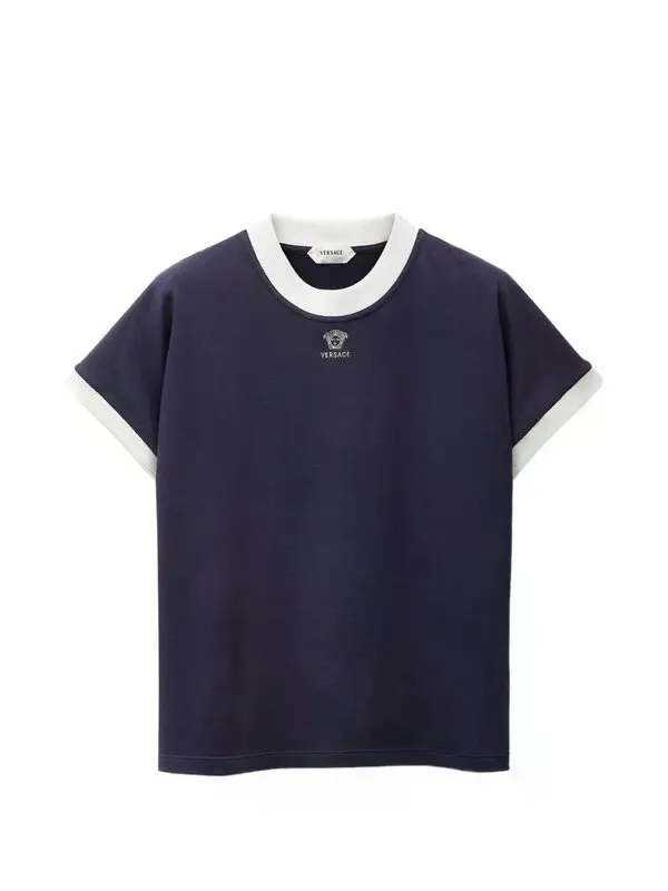 Versace Embroidered-logo Stretch Cotton-jersey Slim T-shirt