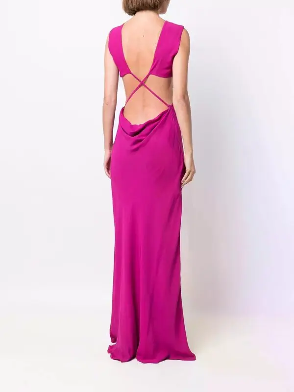 Alberta Ferretti Violet Cut-out Gown - Pink