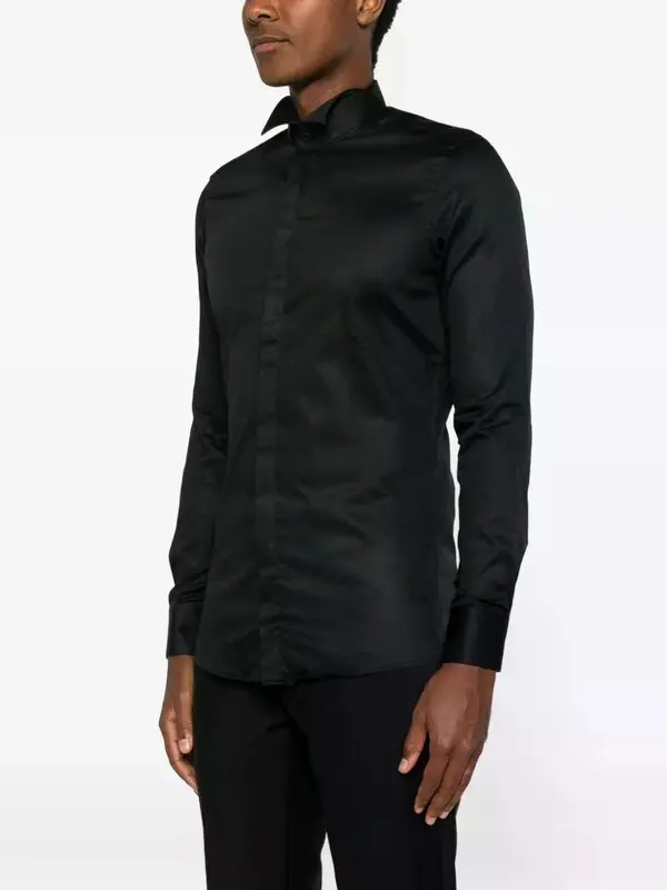 CARLO PIGNATELLI Classic-collar Concealed-placket Shirt