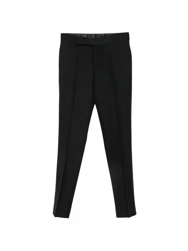 Emporio Armani Satin-trim Slim-fit Trousers