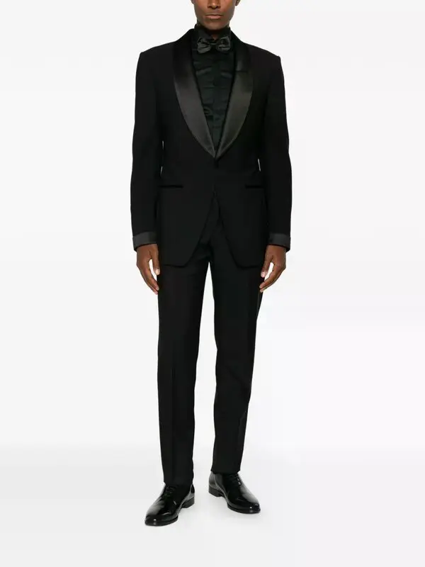 Emporio Armani Satin-trim Slim-fit Trousers