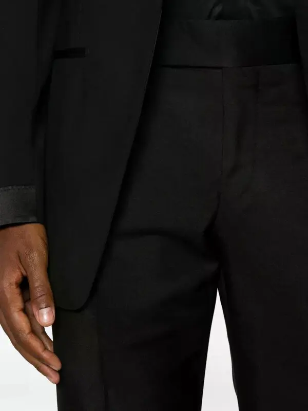Emporio Armani Satin-trim Slim-fit Trousers