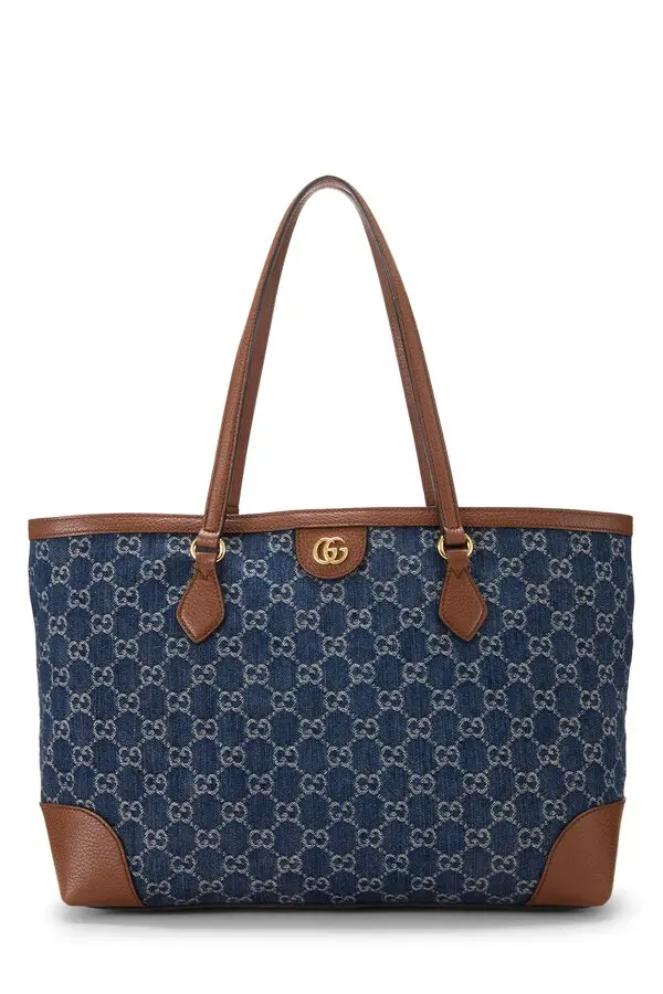 Gucci Ophidia Gg Denim Tote - Blue