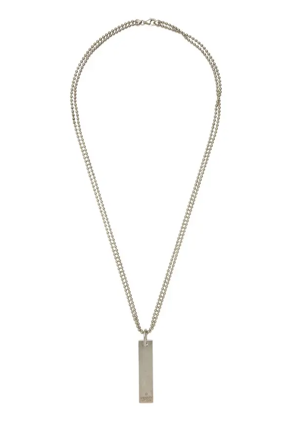 Gucci Logo Necklace - Silver