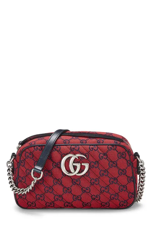 Gucci Gg Marmont Canvas Crossbody Bag - Red