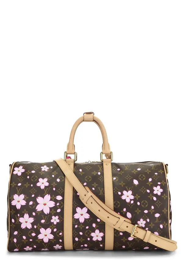 LOUIS VUITTON X Takashi Murakami Monogram Blossom Keepall Bandouliere 45 - Brown