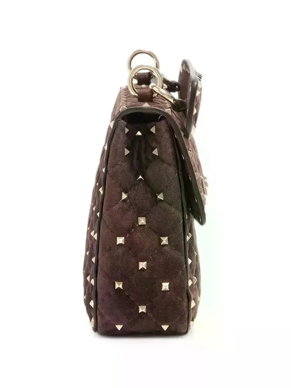 Valentino Garavani Rockstud Spike Suede Bag - Brown